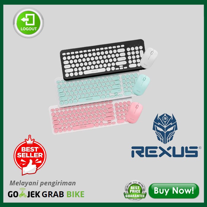 Jual Rexus KM10 Wireless Keyboard + Mouse Combo Bundle Retro Design ...