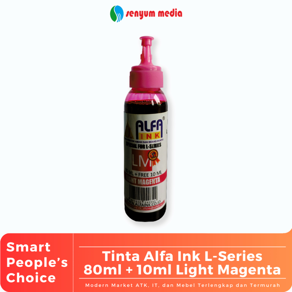 Jual Tinta Alfa Ink L Series 80ml + 10ml Light Magenta (1 Pcs) (S:PCS ...