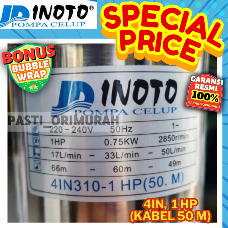 Jual Submersible Pump Inoto 1HP 4" + Control Box Pompa Satelit Inoto 4 ...