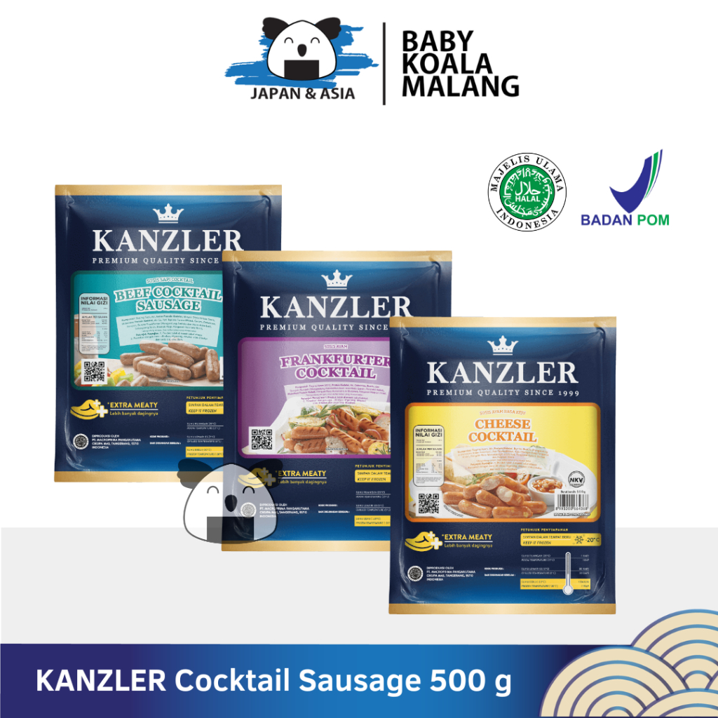 Jual KANZLER Sosis Beef Cocktail 500 g Halal I Cheese Frankfurter ...