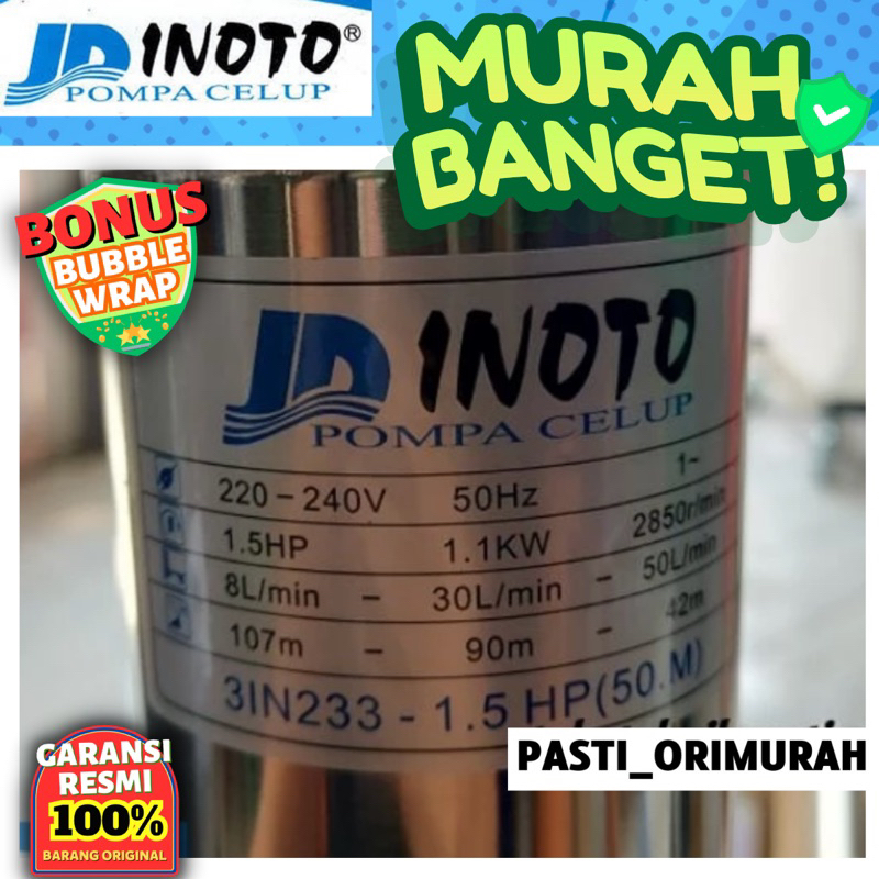 Jual Submersible Pump Inoto 1.5HP 1 1/2HP 1,5Hp + Control Box + Kabel ...