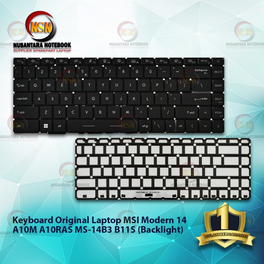 Jual Keyboard Original Laptop MSI Modern 14 A10M MS 14-B3 Backlight | Shopee Indonesia