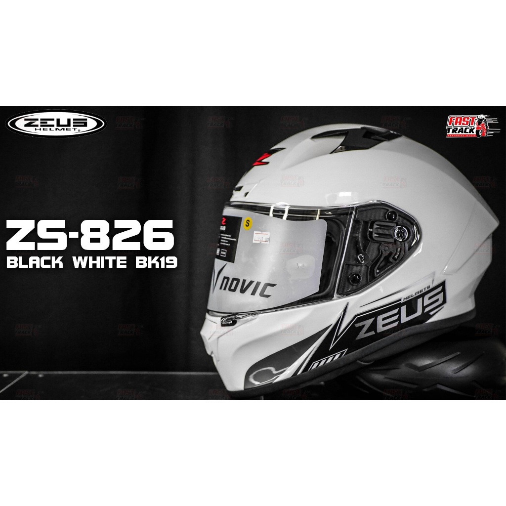 Jual ZEUS 826 WHITE BK19 BLACK (CACAT) | Shopee Indonesia