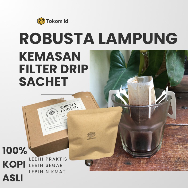 Jual kopi robusta lampung ala filter dripper sachet kemasan box isi 5 ...