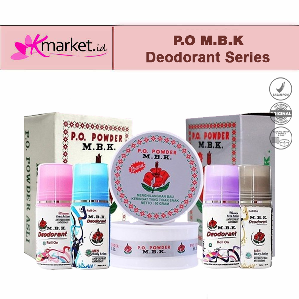 Jual Bedak MBK Powder dan Roll On | M.B.K | Deodorant | Penghilang Bau Badan | Shopee Indonesia