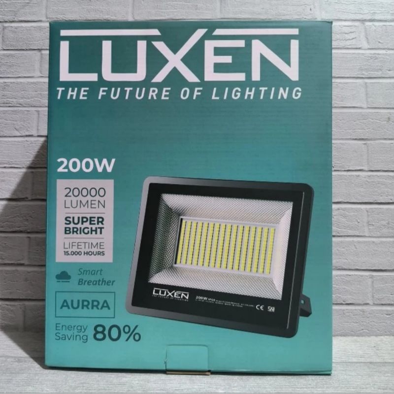 Jual LUXEN AURRA SOROT LED FLOOD LIGHT 200W 200 WATT CAHAYA PUTIH ...