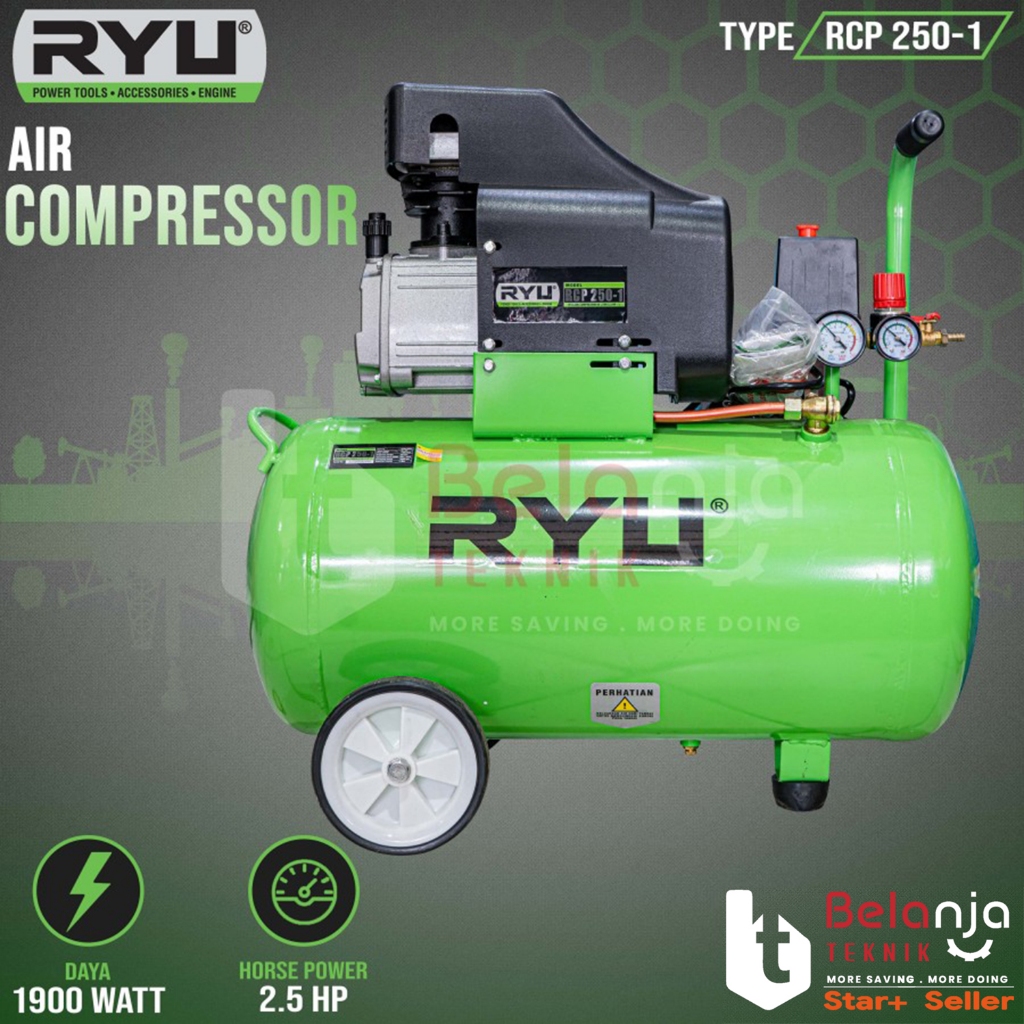 Jual RYU Air Kompressor RCP 250 - 1 Kompresor Angin Tekiro RCP250 2.5 HP | Shopee Indonesia