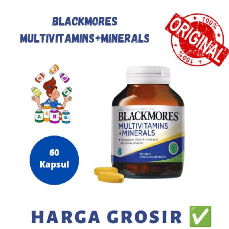 Jual BLACKMORES MULTIVITAMINS + MINERALS - ISI 60 TABLET | Shopee Indonesia