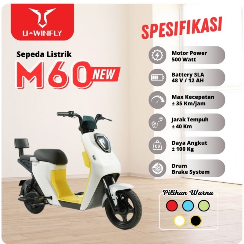 Jual SEPEDA LISTRIK UWINFLY M60 - SEPEDA LISTRIK M60 UWINFLY TYPE M60 ...