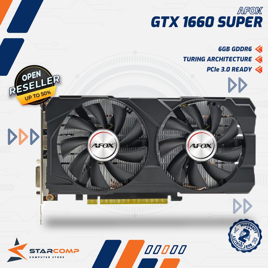 Jual AFOX GTX 1660 SUPER 192 BIT 6 GB GDDR6 VGA GTX1660 SUPER | Shopee ...