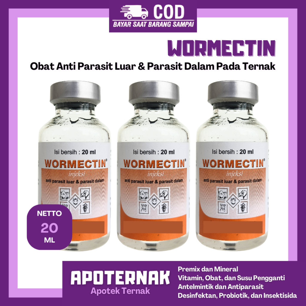 Jual WORMECTIN 20 ml + suntikan 1 cc | Obat Scabies Gudik Jamur Kutu ...