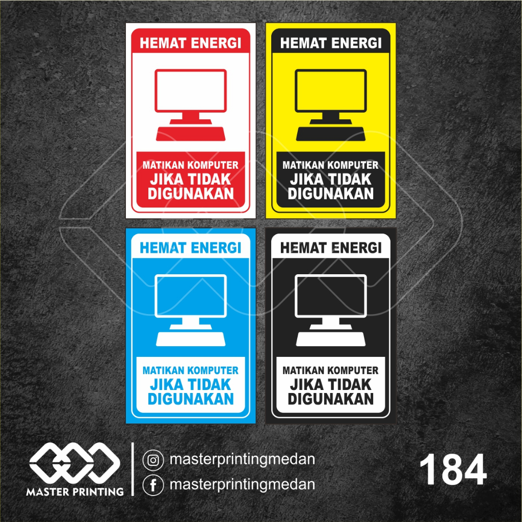 Jual 184 - Stiker Hemat Energi, Matikan Komputer Jika Tidak Digunakan ...