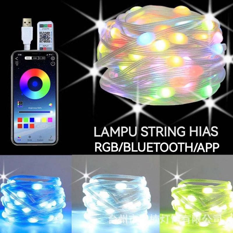 Jual LAMPU LED RUNNING STRING RGB RAINBOW 10 M 5V REMOTE DAN BLUETOOTH ...