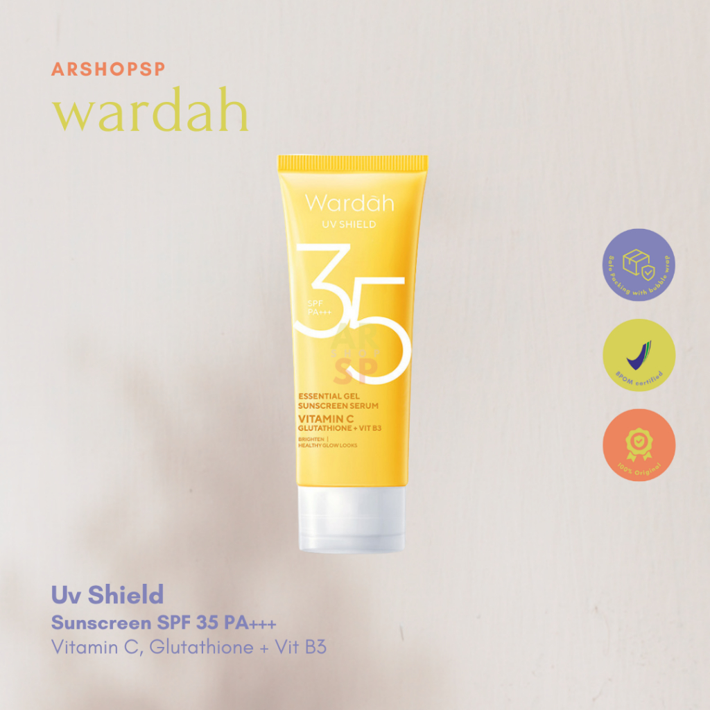Jual Wardah UV Shield Essential Sunscreen Gel SPF 35 PA++ 40ml | Shopee ...