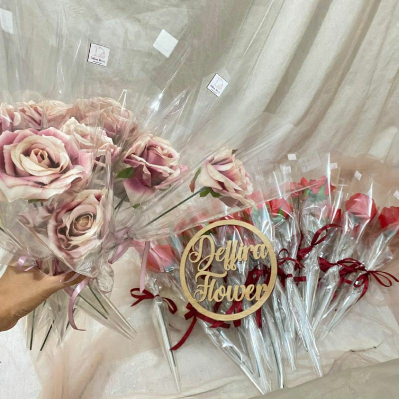 Jual buket single rouse/buket bunga korean style/ Buket Bunga murah ...