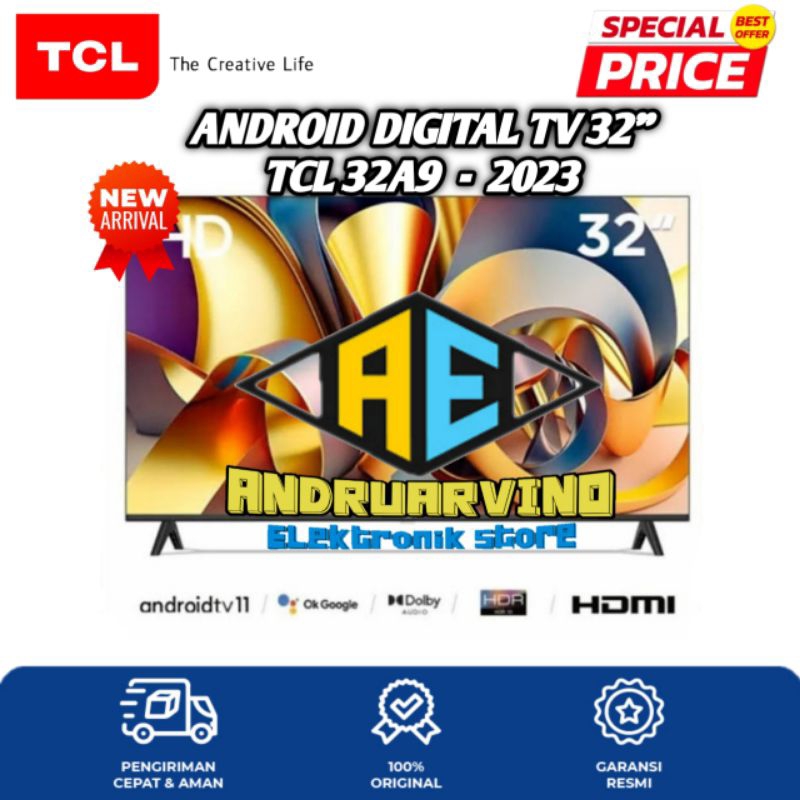 Jual TCL LED TV 32 INCH 32A9 Android 11 Digital TV - Edgeless design ...