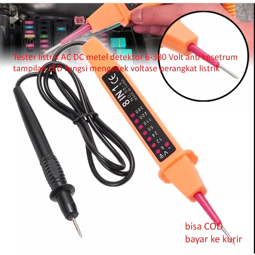 Jual Tester listrik AC DC metel detektor 6-380 Volt anti kesetrum ...