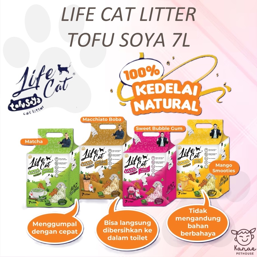 Jual Life Cat Tofu Soya Pasir Kucing Gumpal Wangi 7 Litter | Shopee ...
