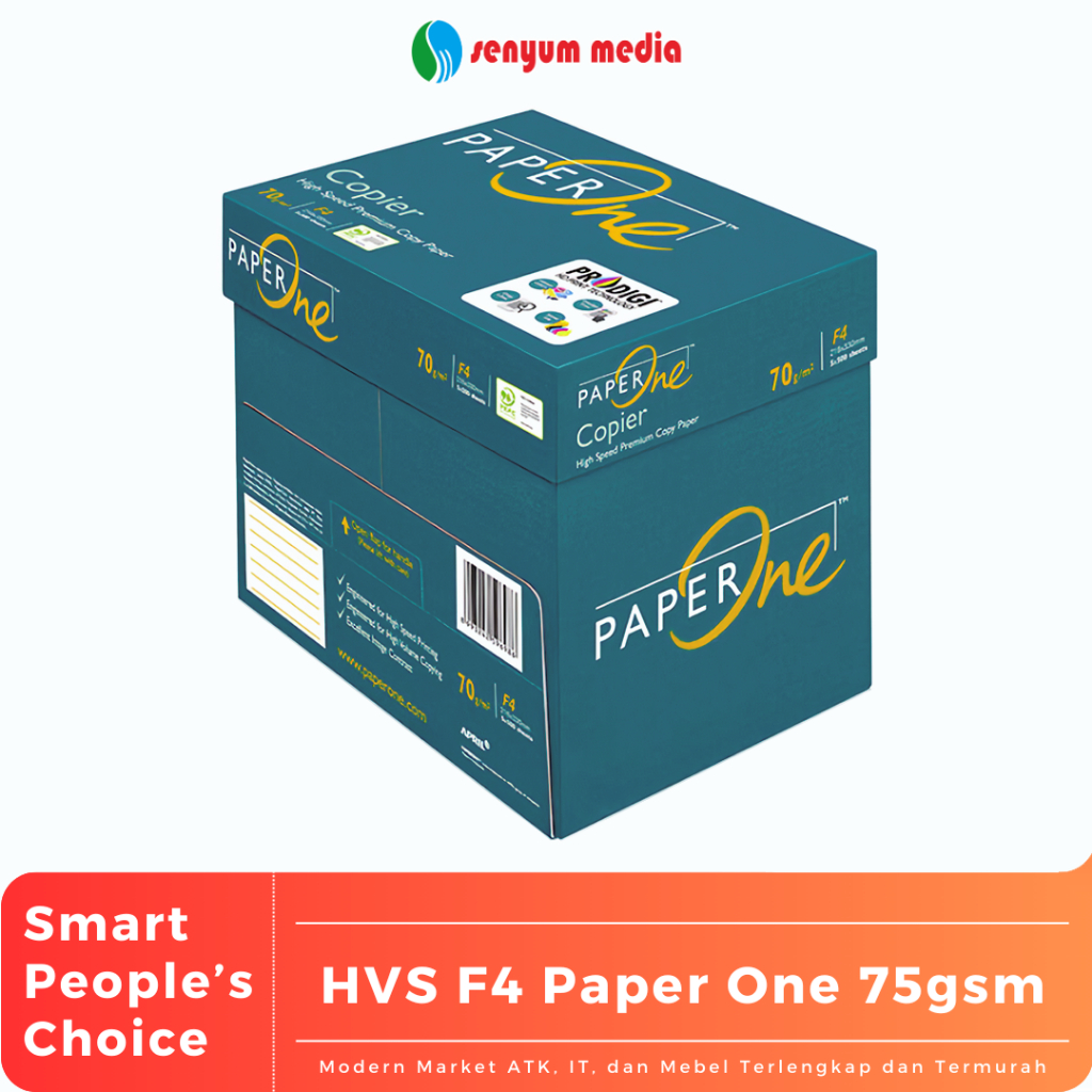 Jual HVS F4 Paper One 75gsm (1 Box Isi 5 Rim) (S:BOX) | Shopee Indonesia