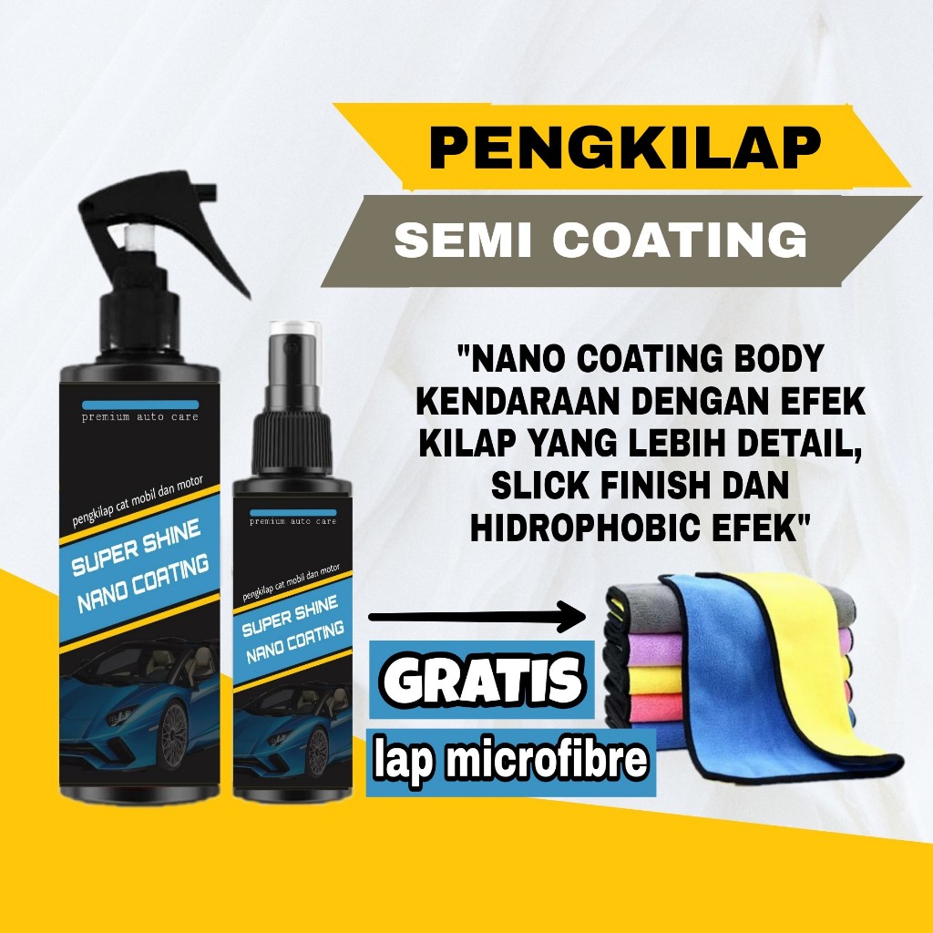 Jual pengkilap body motor dan mobil / semi nano coating / efek daun talas | Shopee Indonesia