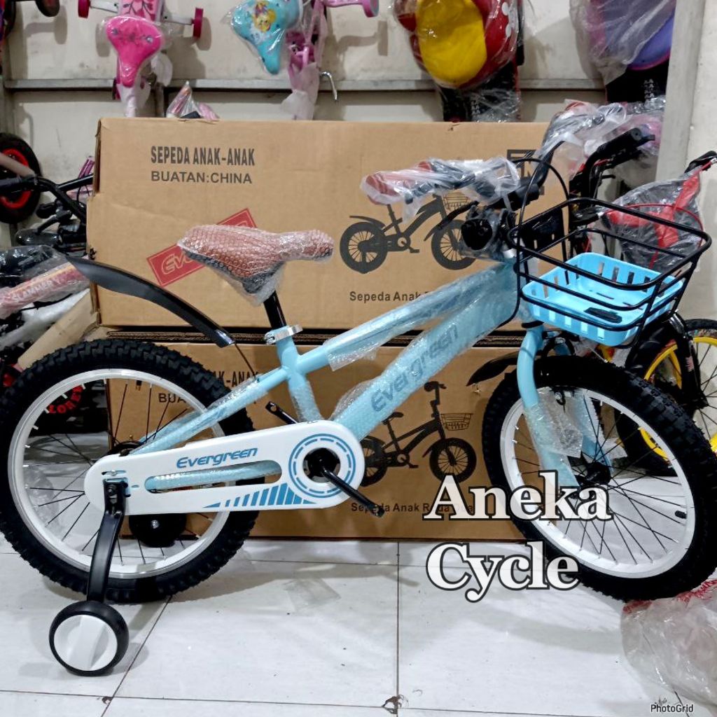 Jual Sepeda Anak Roda Empat Cowok BMX Evergreen Evans 18 Keranjang ...