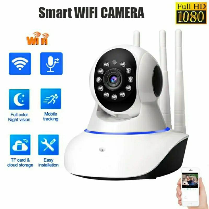 Jual Kamera CCTV Wifi IP Camera 8MP Wireless 3 Antena V380 1080P ...