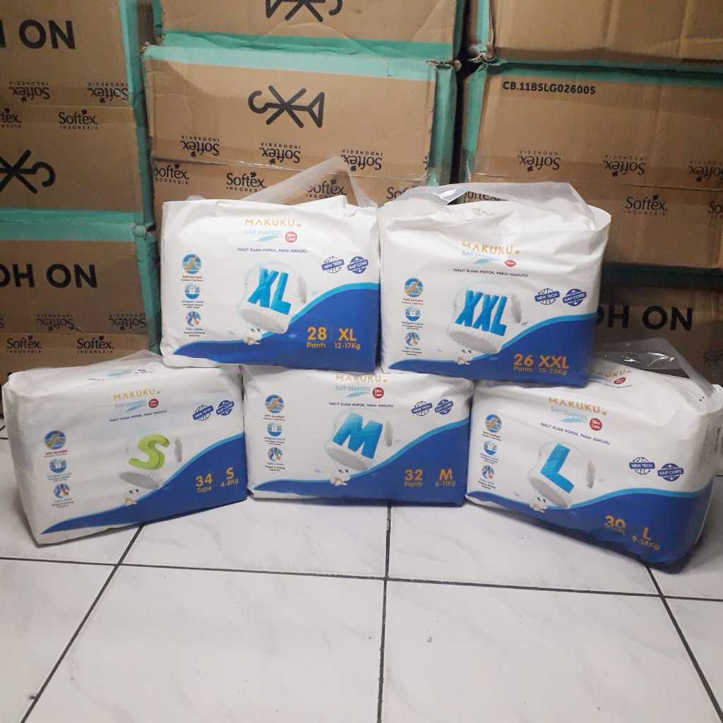 Jual Makuku SAP Diapers Slimcare S34/M32/L30/XL28/XXL26 | Shopee Indonesia