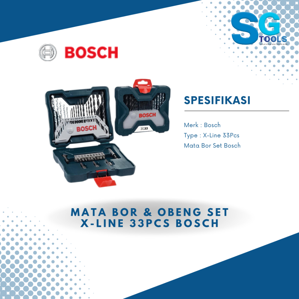 Jual Bosch Mata bor Tembok Beton Kayu Besi Set 33Isi 33 Pcs - Mata Bor ...