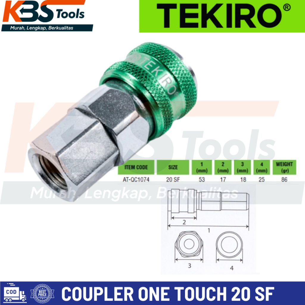 Jual Tekiro Air Quick Coupler SF 20 One Touch Sambungan Selang Angin SF20 | Shopee Indonesia