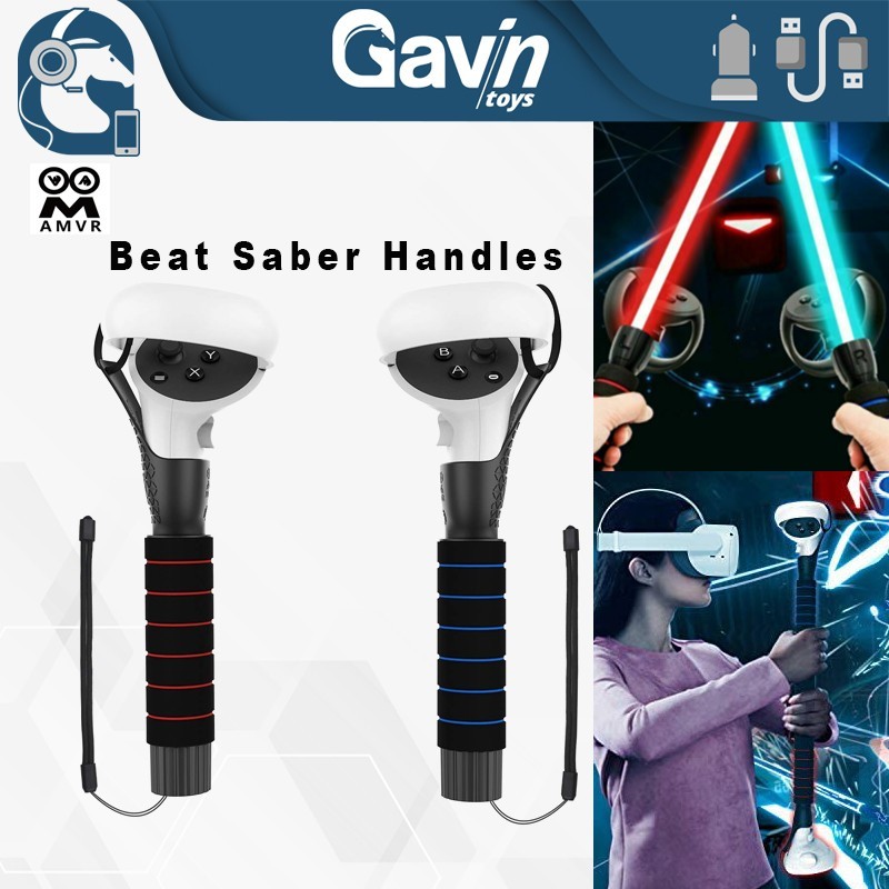 Jual Stick Beat Saber VR Quest 1 2 - Stick Golf Dual Handle Controller ...