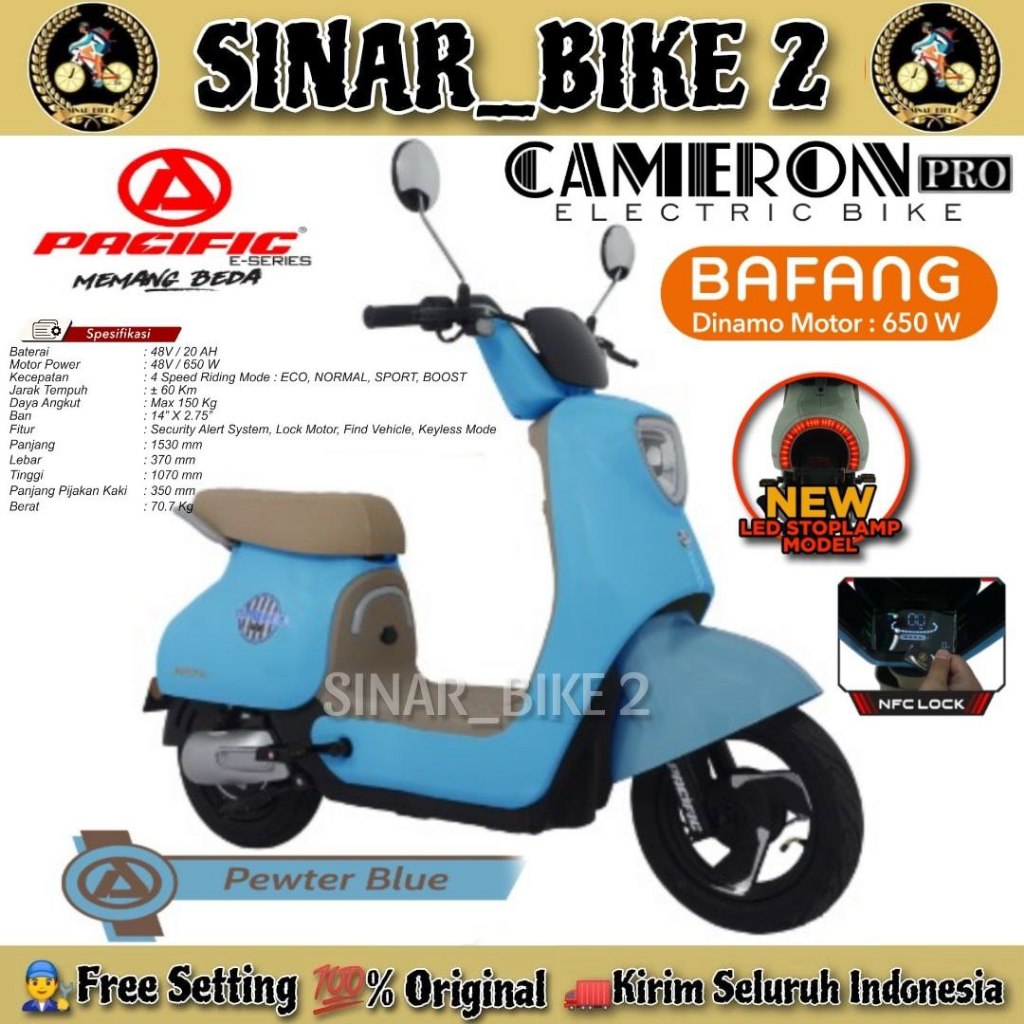 Jual Sepeda Listrik PACIFIC CAMERON & CAMERON PRO 650 Watt Electric E Bike | Shopee Indonesia
