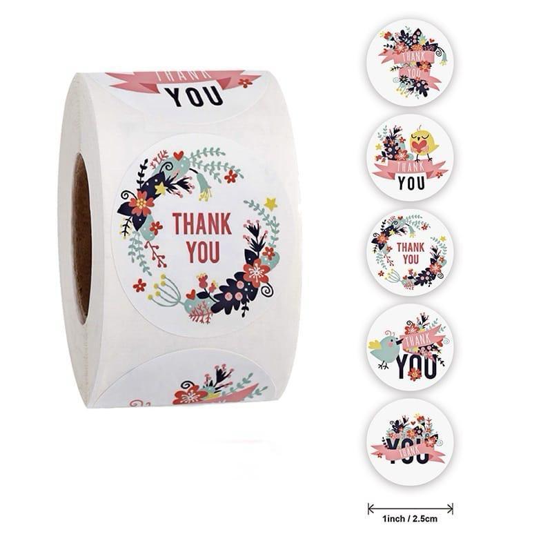 Jual CRM - Sticker Thankyou Label Thankyou Motif Lucu 1 Roll Isi (300 ...
