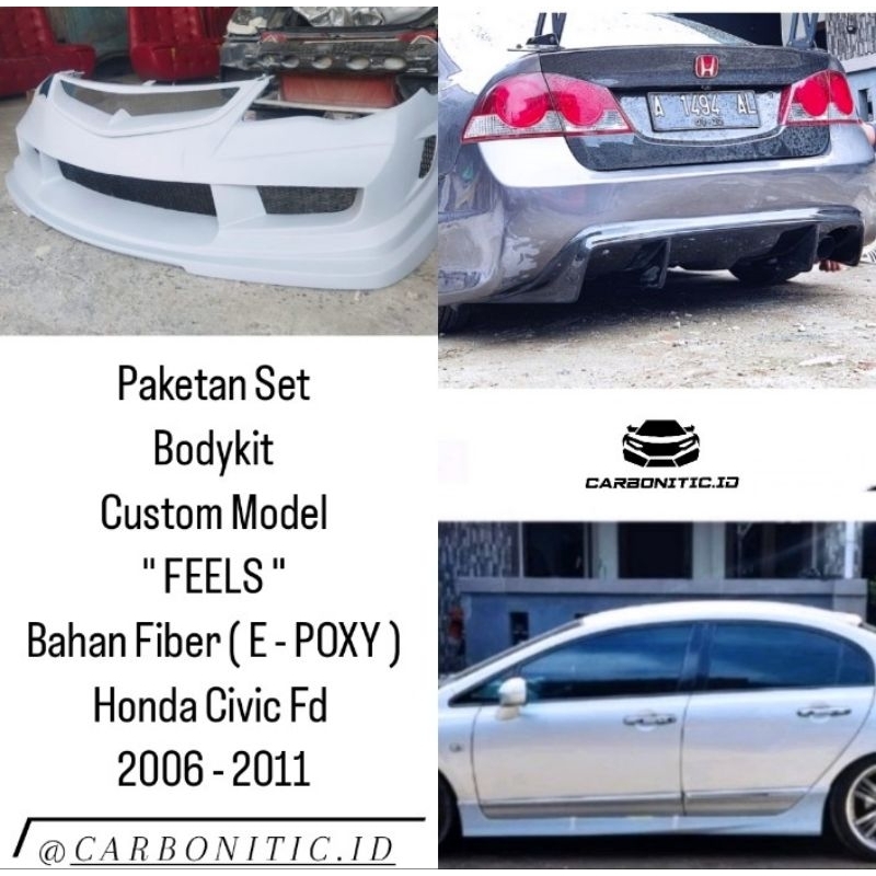 Jual Paketan Bodykit Feels Honda Civic Fd 2006 - 2011 Bahan Fiber E ...