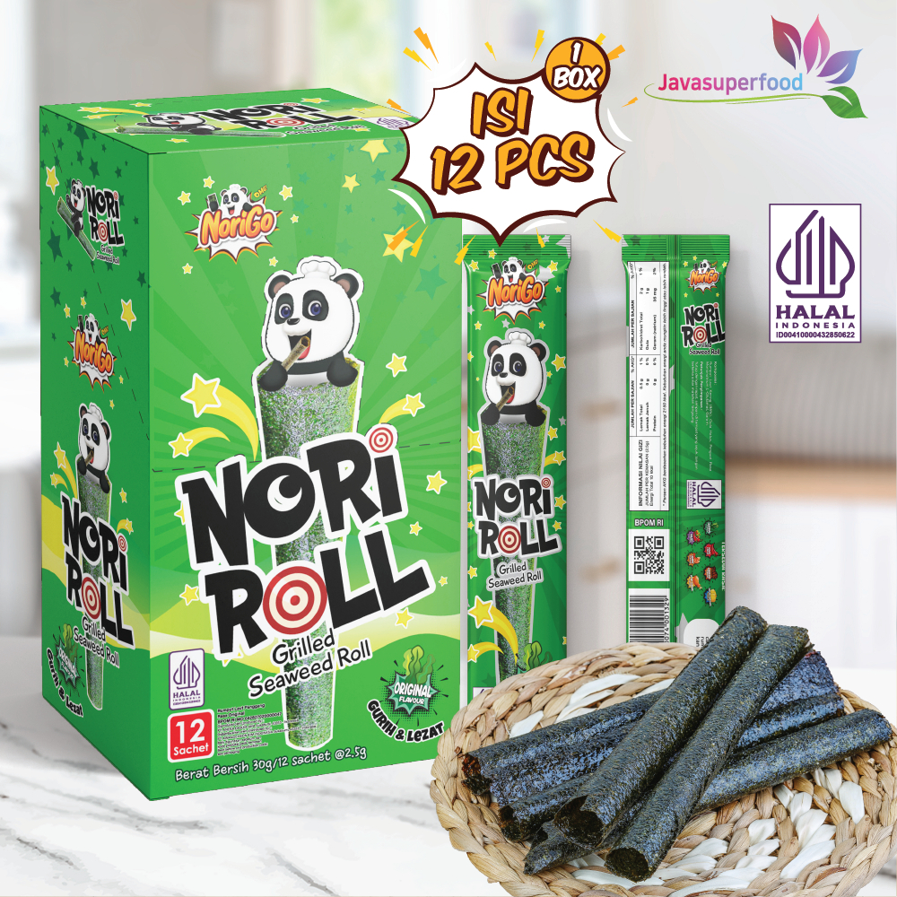 Jual Norigo / Snack Nori Roll Grilled Seaweed Roll 1 box isi 12Pcs ...