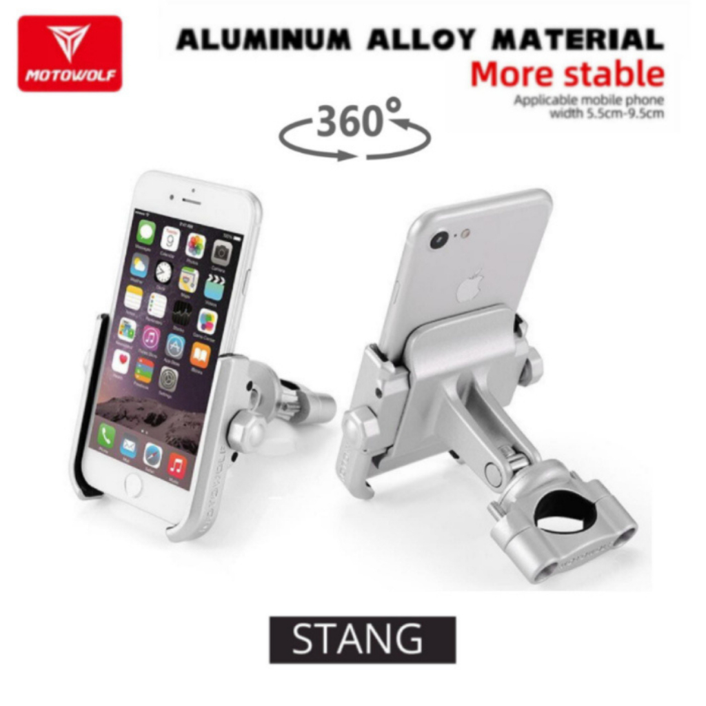 Jual Phone Holder Motowolf V3 Holder HP Motor Stang Spion Almunium Alloy | Shopee Indonesia