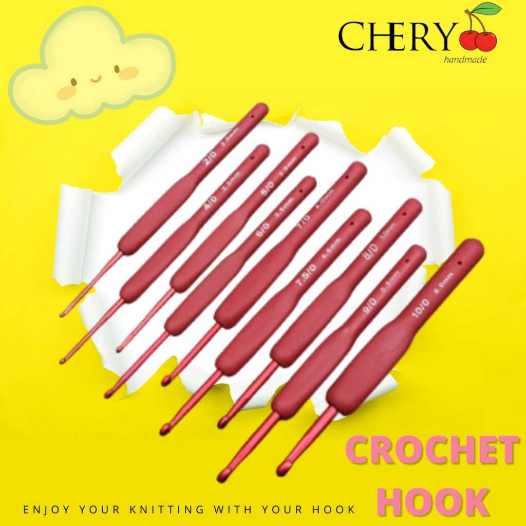 Jual Hakpen (Alat / Jarum Rajut) Crochet Hooks - Gagang Karet | Shopee ...