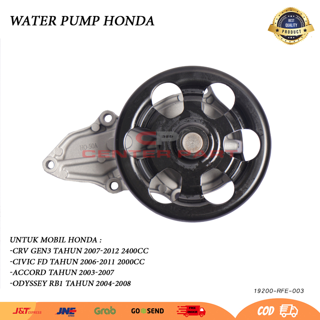 Jual water pump pompa air honda odyssey rb1 crv gen3 2400cc civic fd 2000cc accord cm5 2003 2004 ...