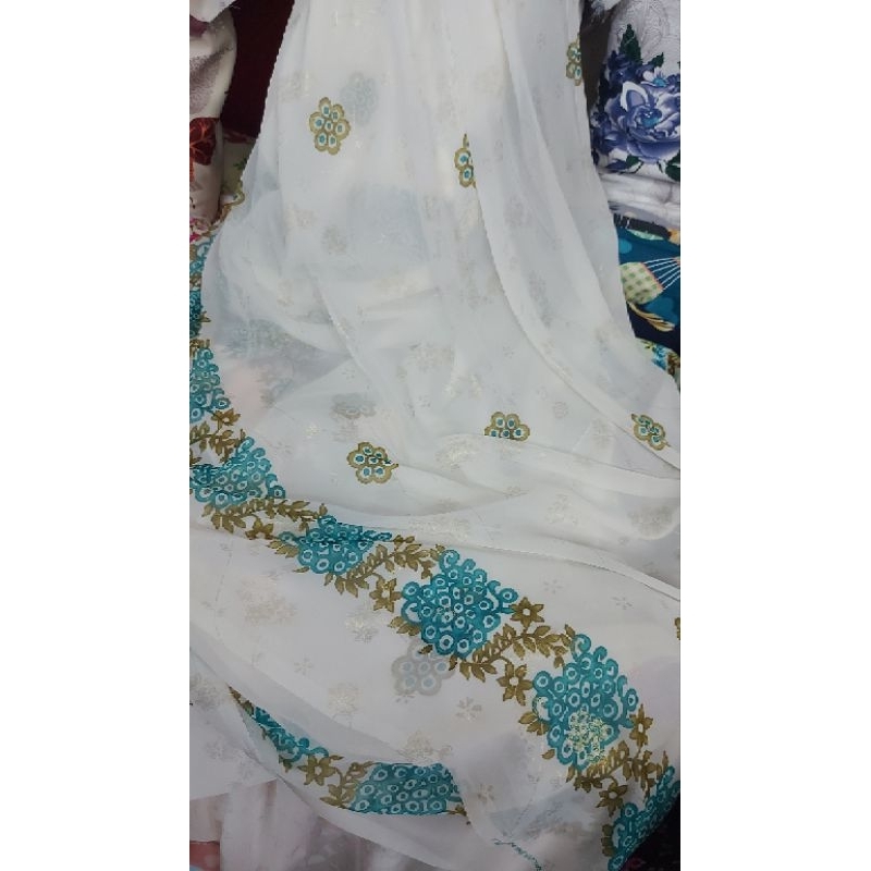 Jual Kain chiffon tissue motif/kain sifon sutra tissue premium harga ...