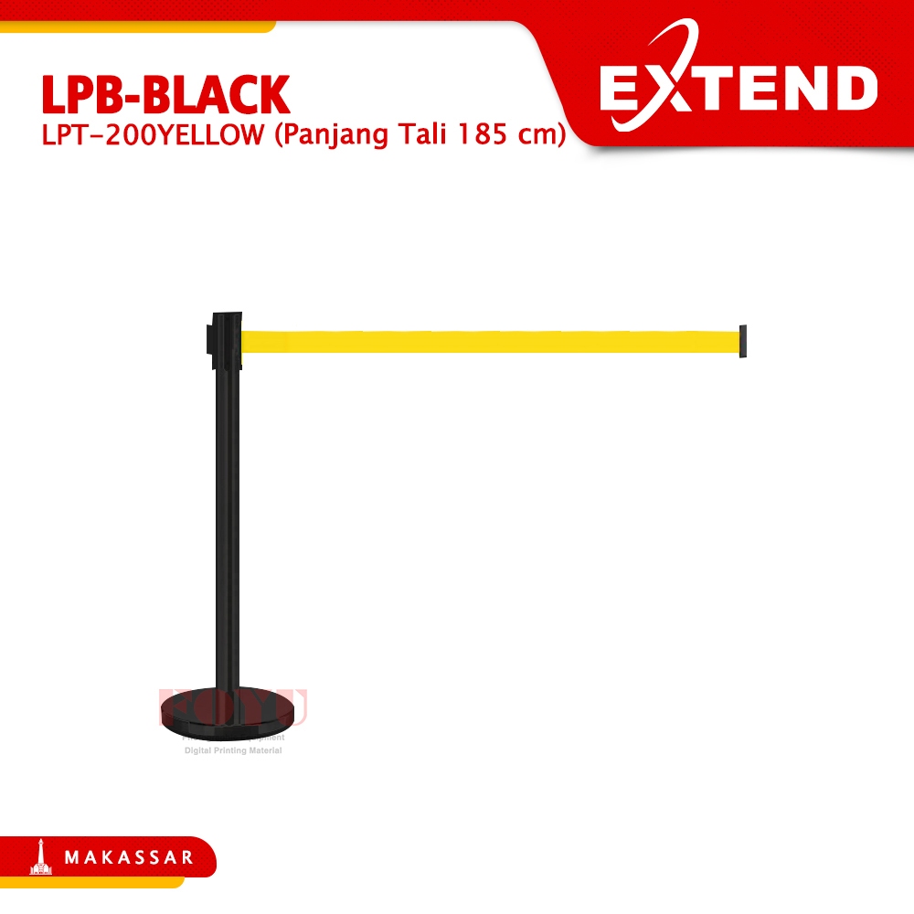 Jual Tiang Pembatas Antrian Antrean Pita Coating Black Stainless Hitam ...