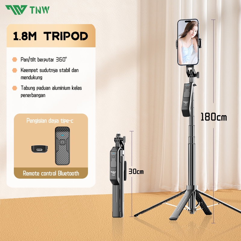 Jual TNW S30 Tongsis Tripod Bluetooth 1.8m Fill light Tongsis Tripod ...