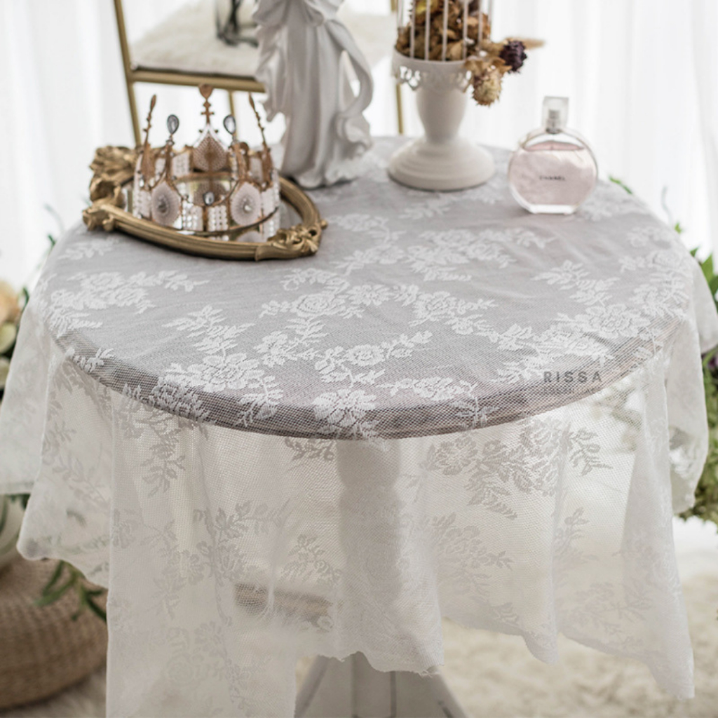 Jual [RISSA] Alas Meja Renda Putih Elegan White Lace Napkin Kain Piknik ...