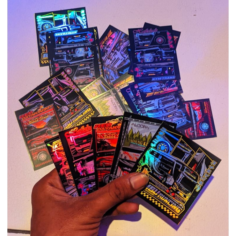 Jual COD Stiker Buss Hologram Terbaru Keren Motif Campur ( 30 Stiker ...