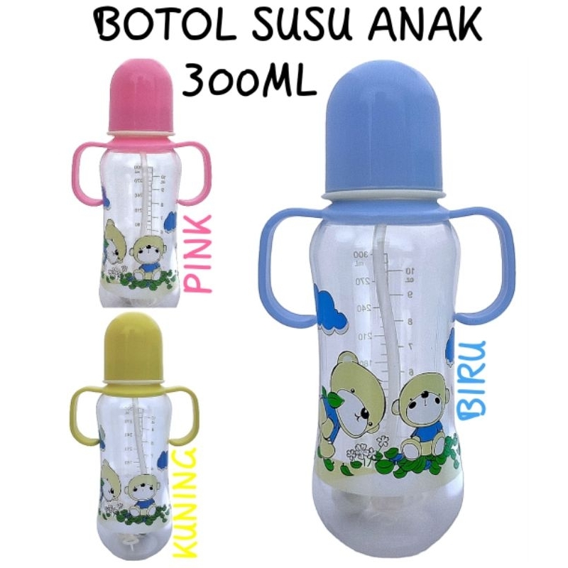 Jual Botol Susu Anak 300ml Dot Bayi DUA GAGANG DOUBLE HANDLE Pretty Baby Bottle 300 ML | Shopee ...
