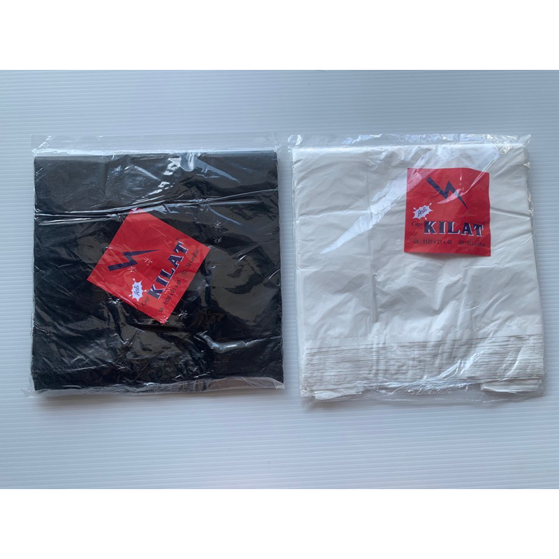 Jual HCS- Kantong Kresek Plastik KILAT 21x40 Hitam Putih Tebal 0125 Isi ...
