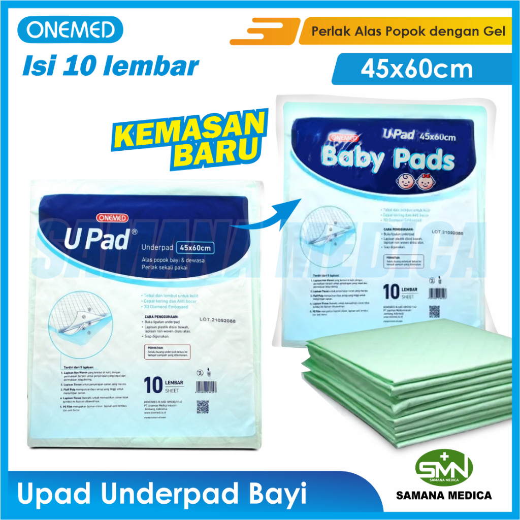 Jual Upad Underpad Bayi 45x60 1 Bag isi 10 Perlak Alas Popok dengan Gel ...