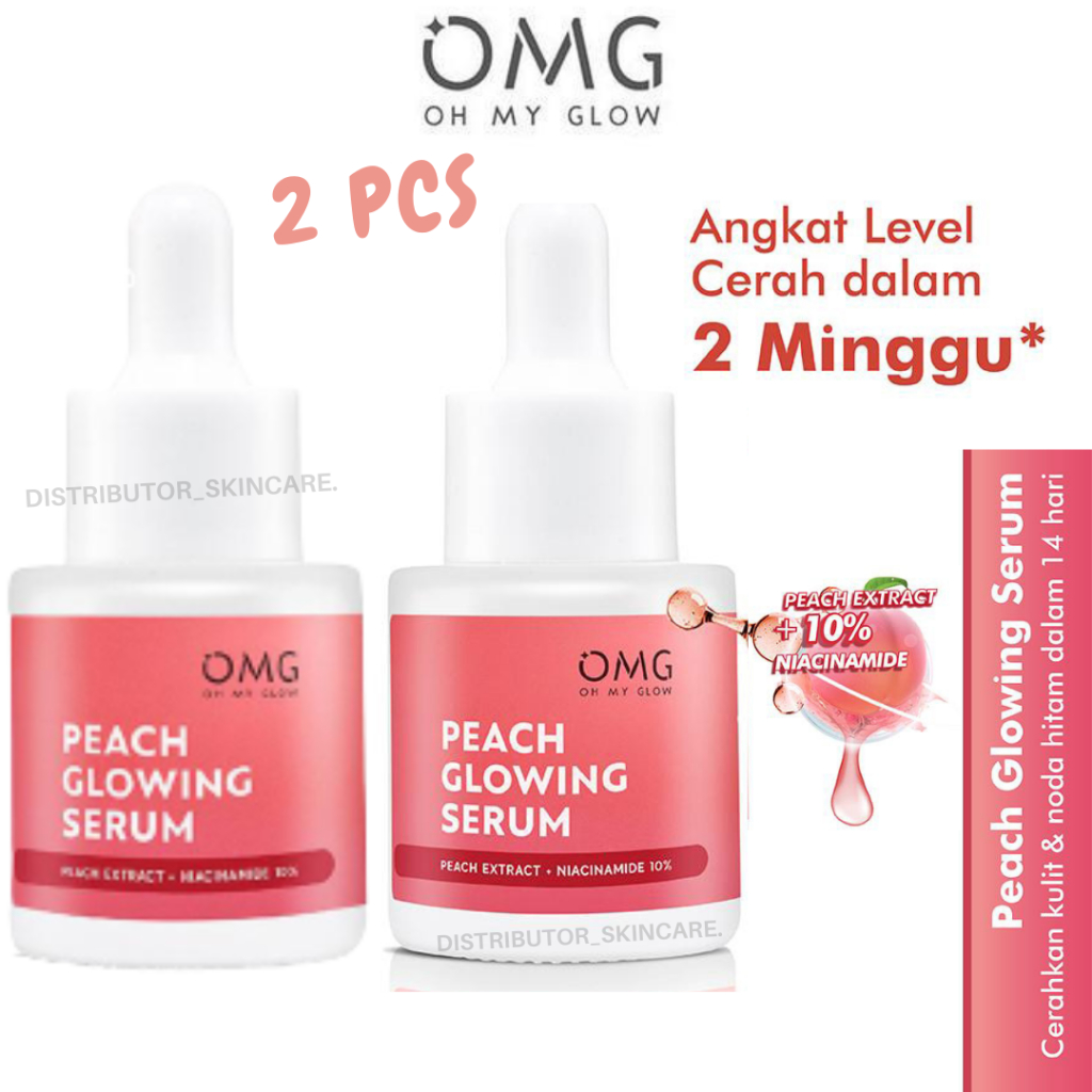 Jual OMG Oh My Glow PEACH GLOWING SERUM / MUGWORT ACNE SERUM (20ml) | Shopee Indonesia