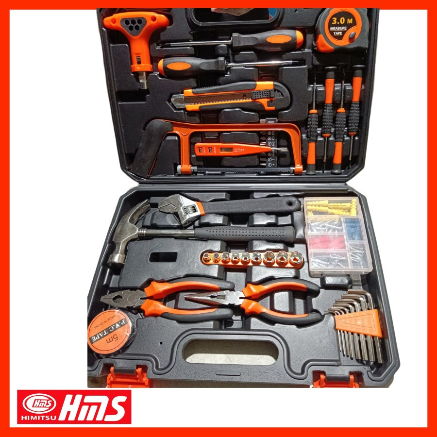 Jual Hms Tool Kit Set Toolbox Hand Tools Perkakas Mekanik Rumah 45pcs ...