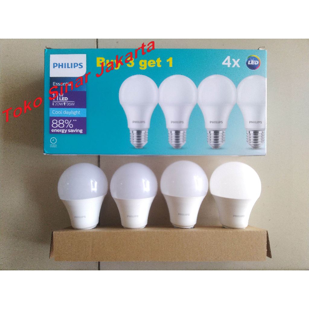 Jual Lampu Bohlam LED Bulb Lamp Multipack Multi Pack 11 Watt PHILIPS ...