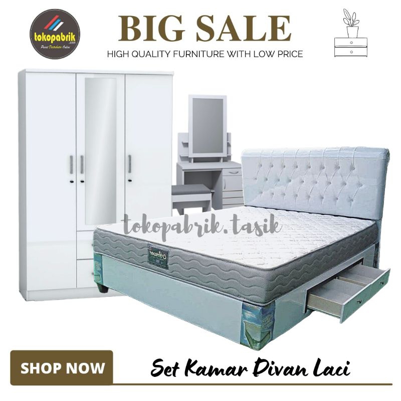 Jual Set Kamar Furnitur Divan Laci Kamar Set Divan Springbed Lemari ...