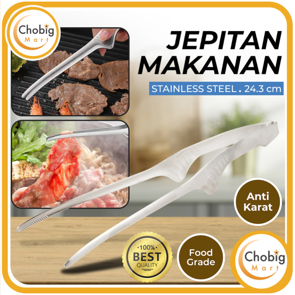 Jual CHOBIG Penjepit Capitan BBQ Shabu Stainless Steel Panggangan ...